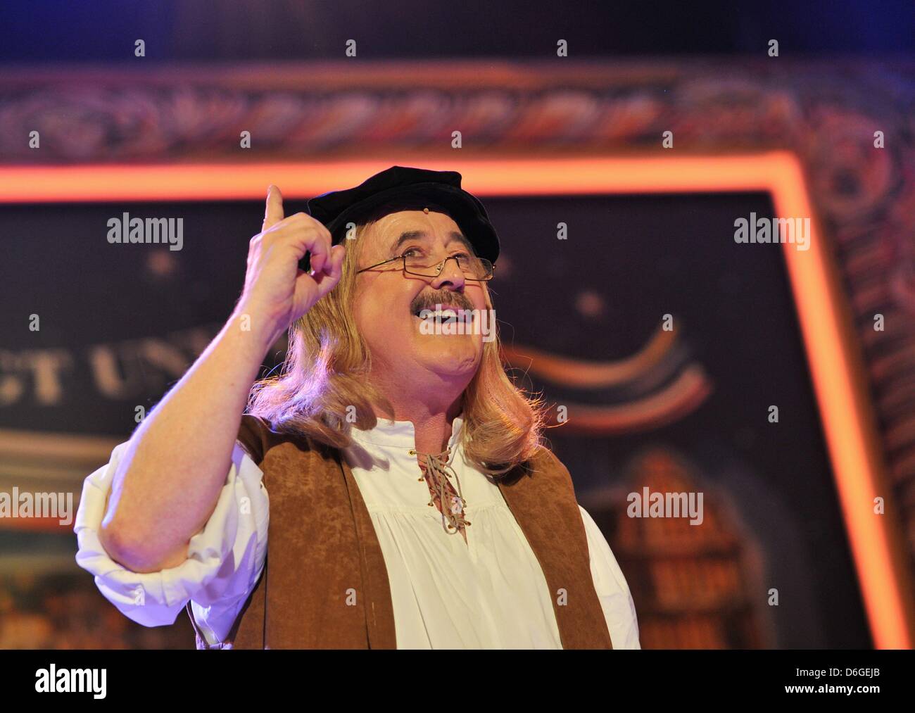 Hans Peter Betz performs as 'Guddi Gutenberg' during the dress ...