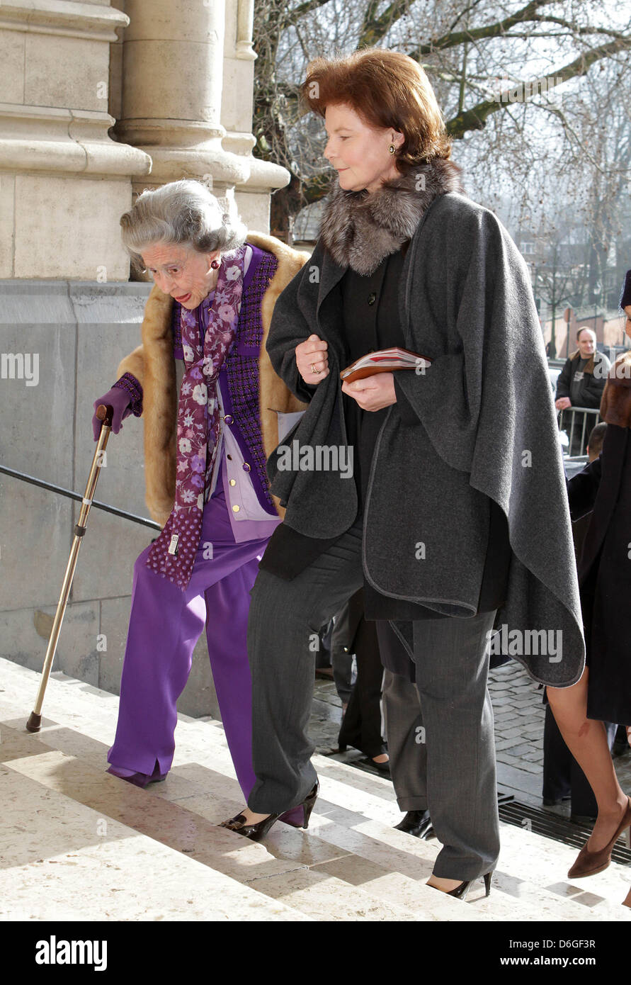 Queen Fabiola of Belgium (L) and Princess Margaretha of Liechtenstein ...