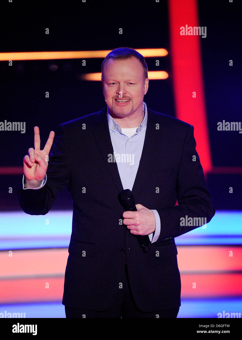Jury member Stefan Raab attends the final of the TV casting show 'Unser ...