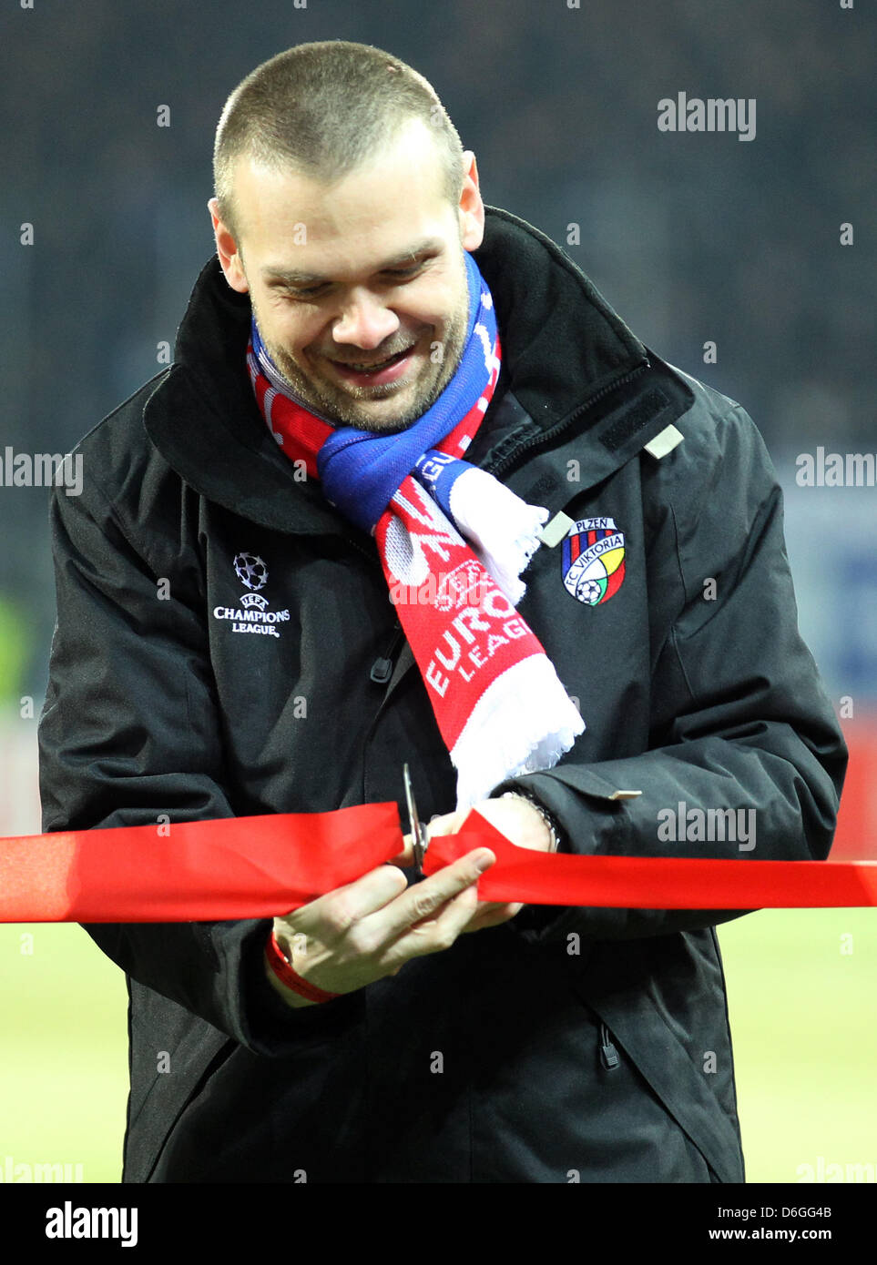 Plzen's major Martin Baxa during the official opening of the stadium ...
