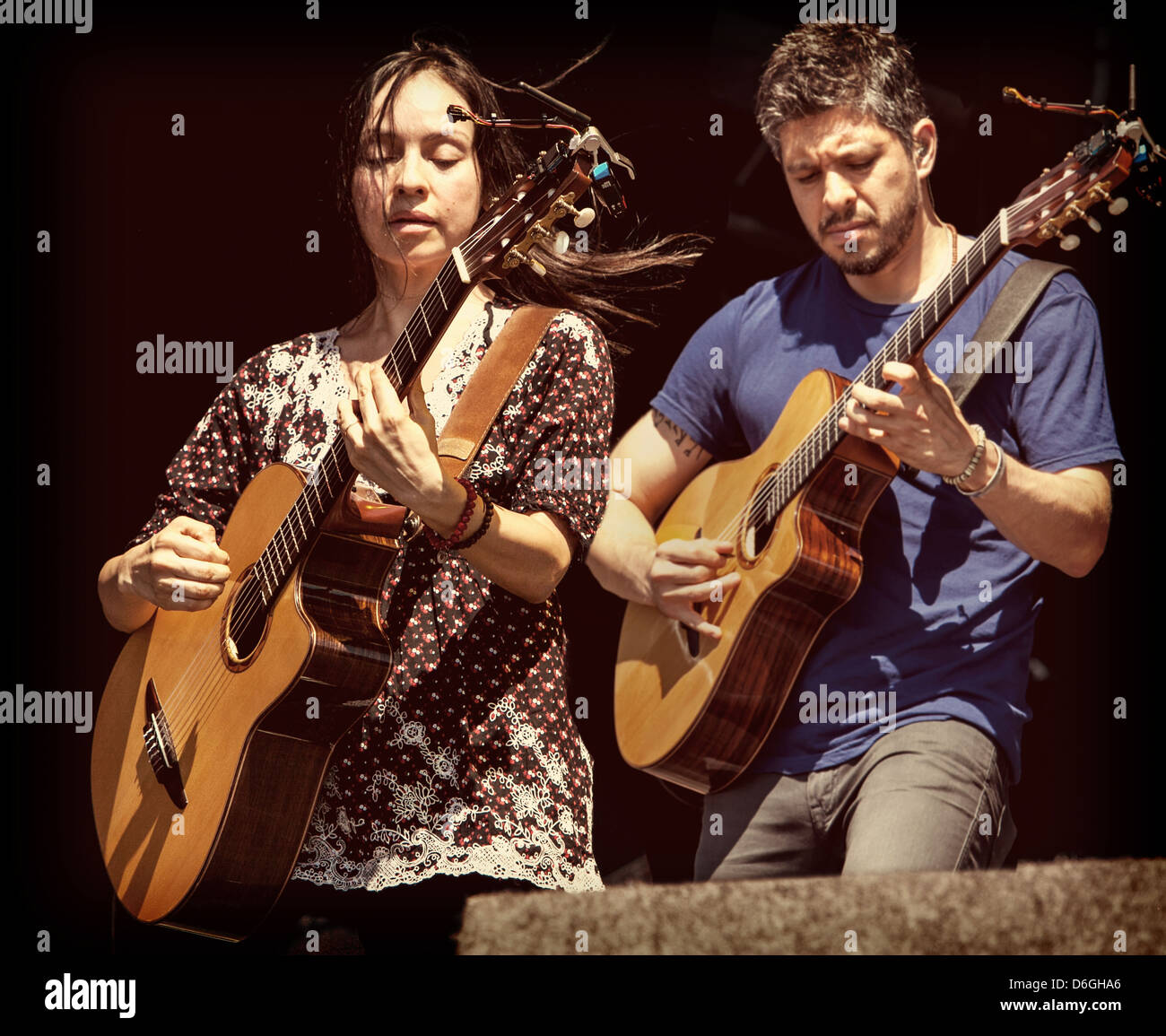 Rodrigo and Gabriela on stage at V fest Essex, UK Stock Photo - Alamy