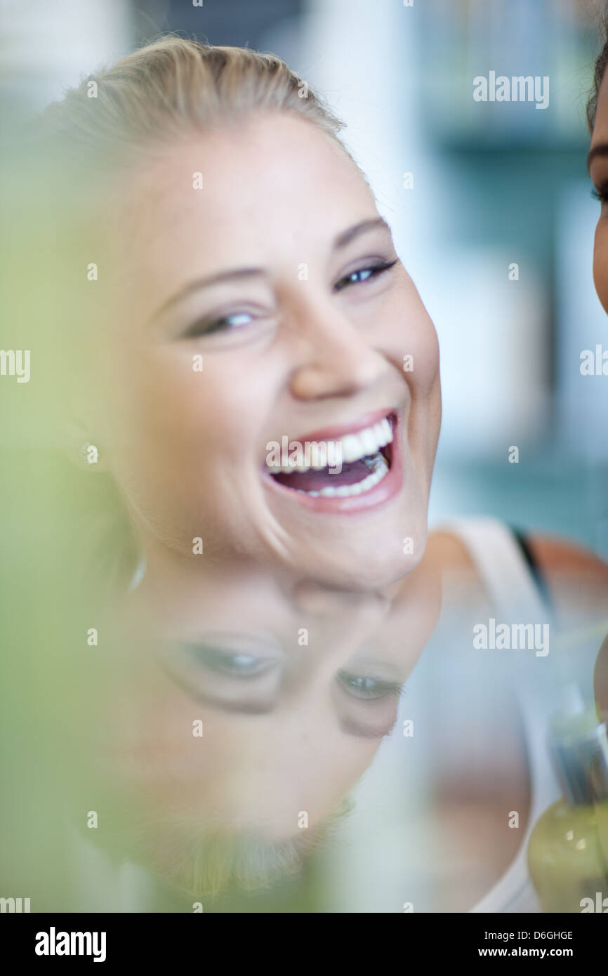 Close up of woman's smiling face Stock Photo - Alamy