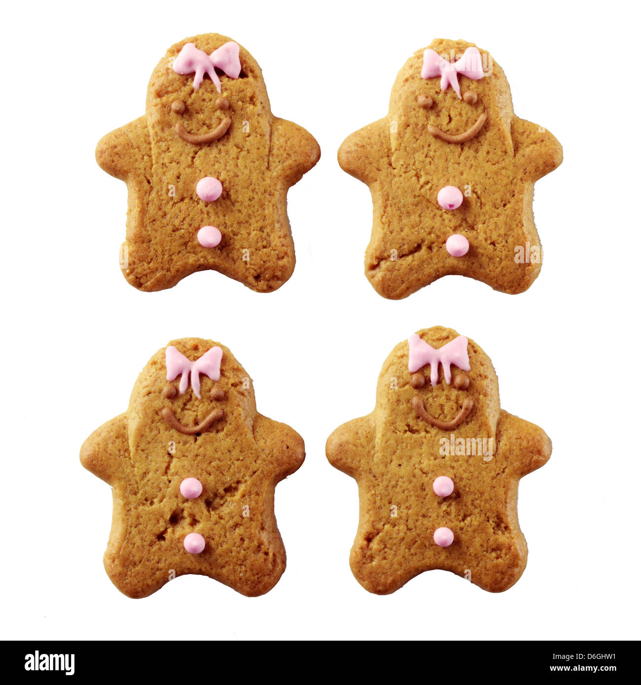 Four Gingerbread Women Stock Photo - Alamy