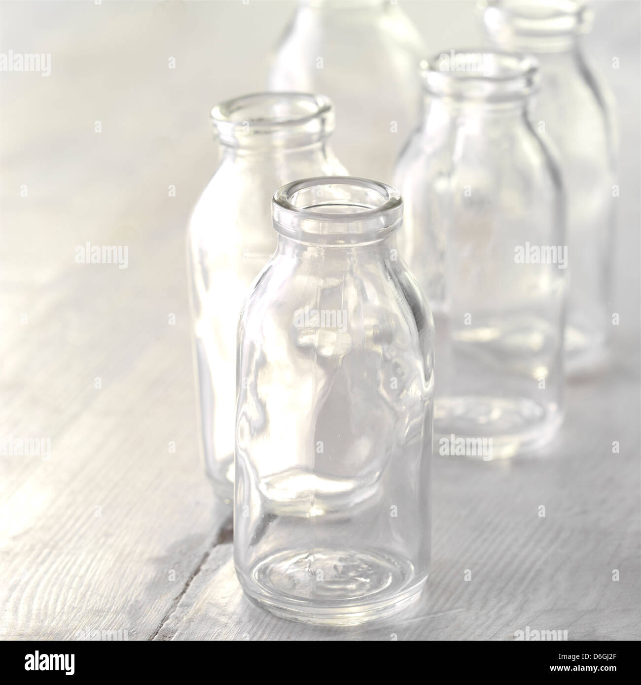 Empty Milk Bottles Stock Photo - Alamy