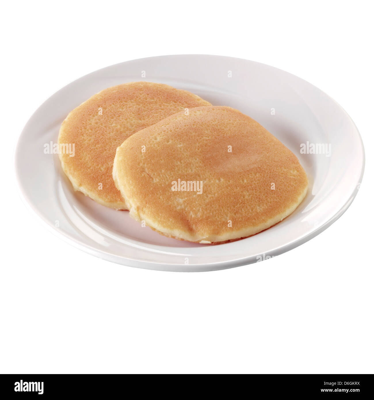 Two Pancakes on a Plate Stock Photo - Alamy