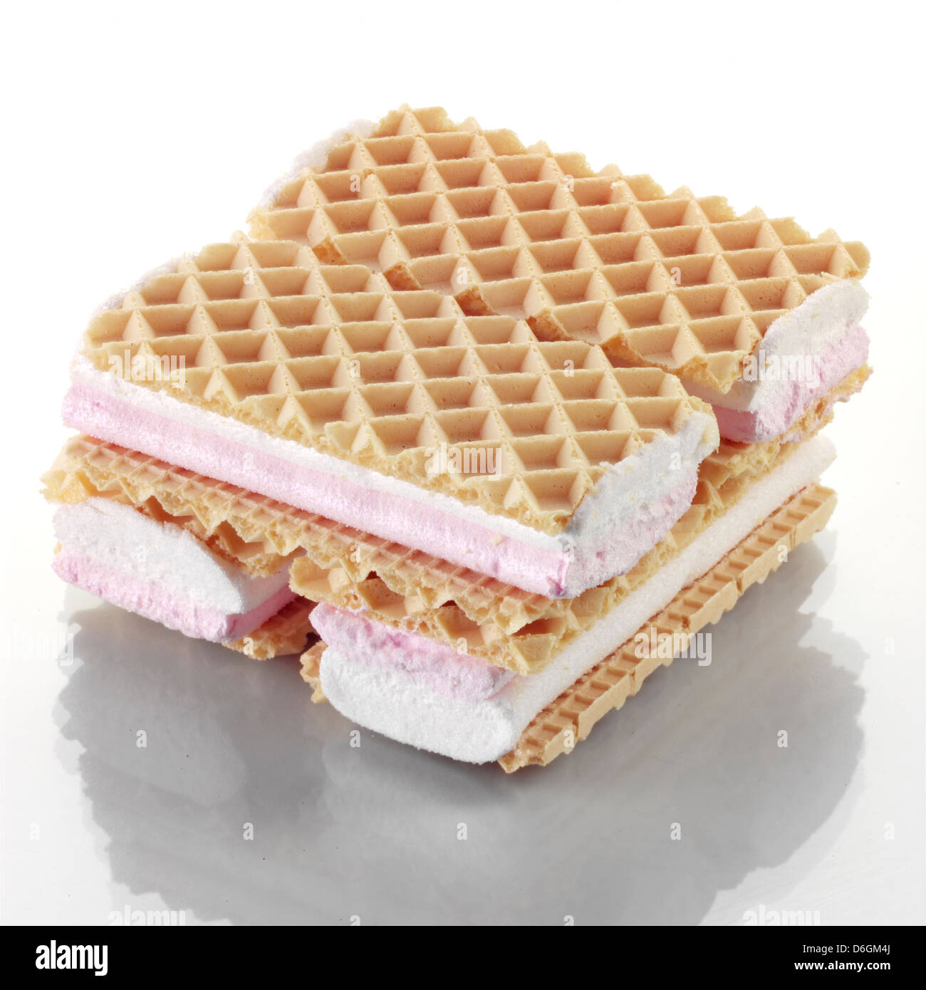 Pink and White Marshmallow Wafers Stock Photo - Alamy