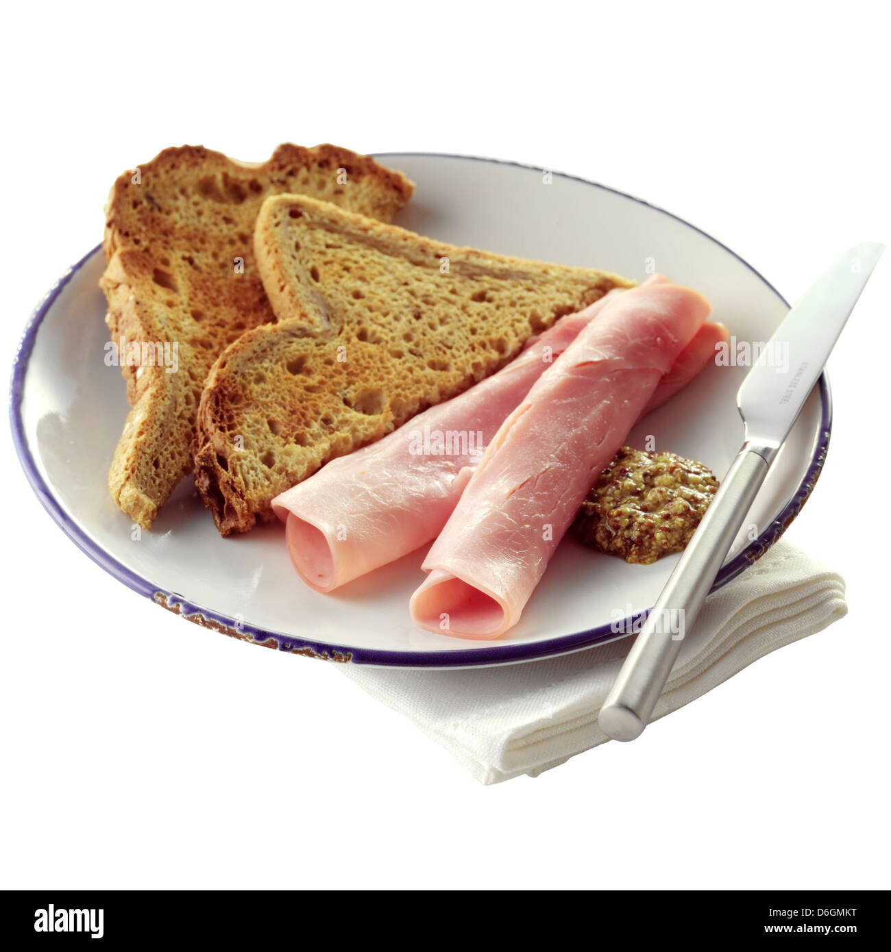Plated sliced ham hi-res stock photography and images - Alamy