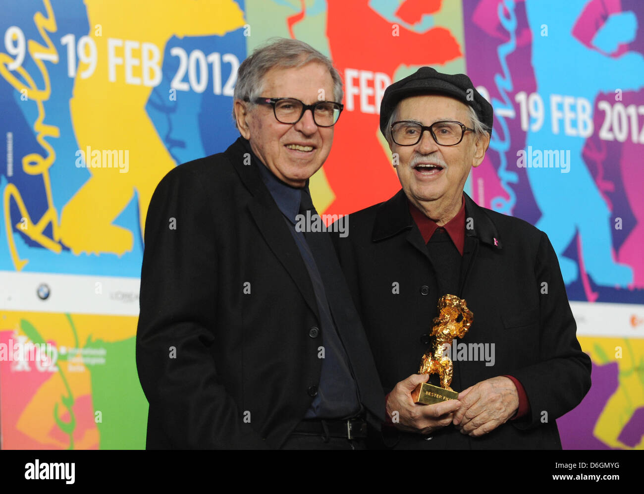 Italian directors Vittorio Taviani (R) and Paolo Taviani pose with the ...