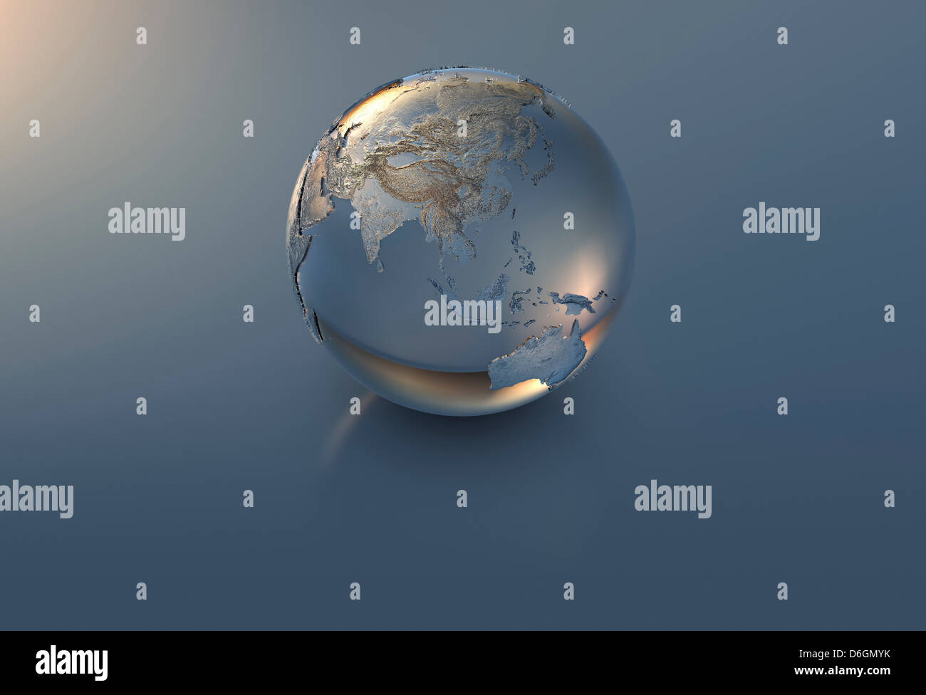 Illustration of silver globe Stock Photo - Alamy