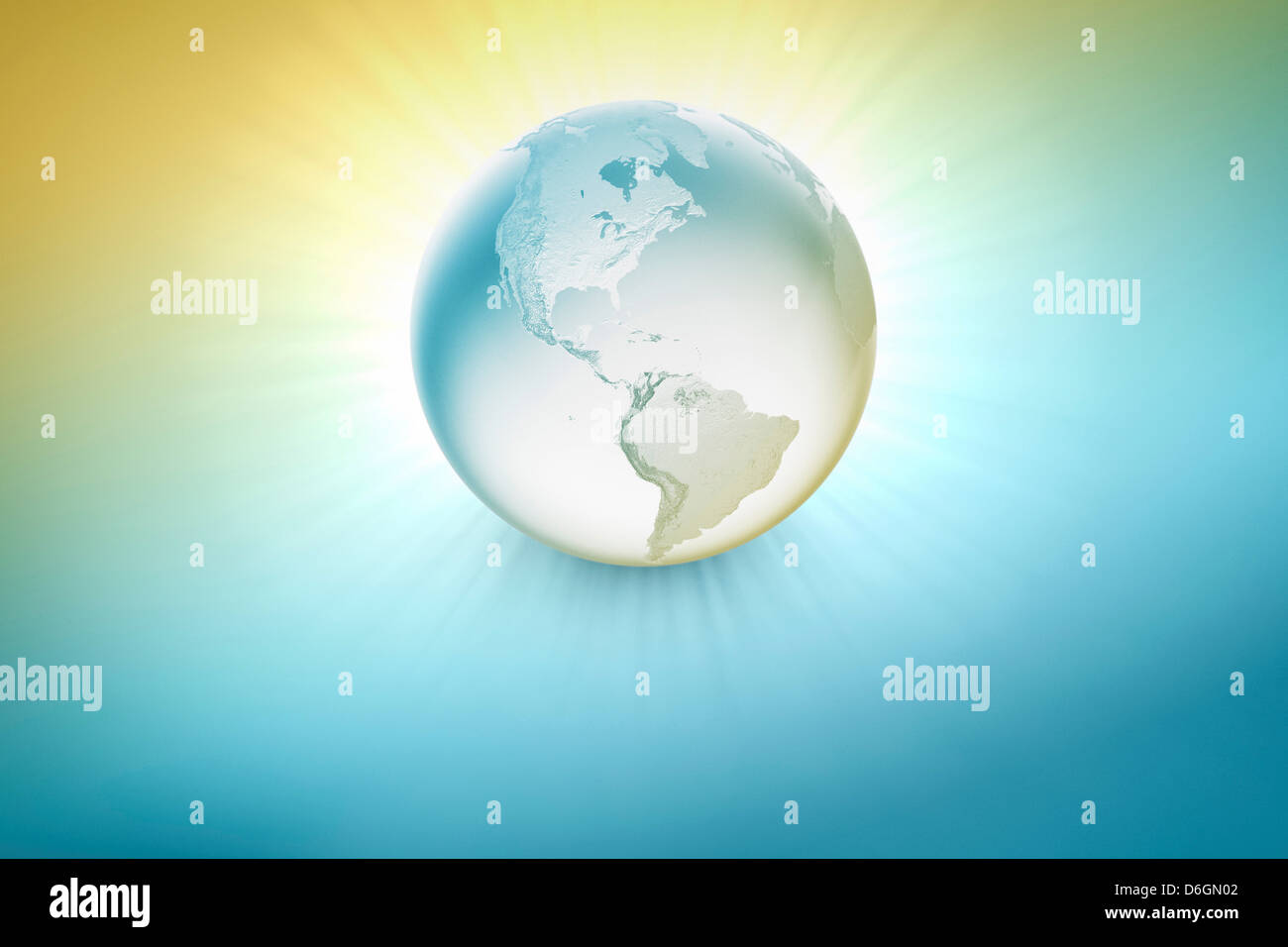 Illustration of glowing globe Stock Photo - Alamy