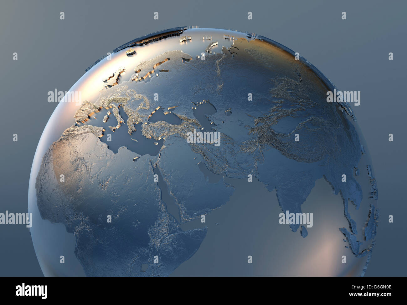 Illustration of silver globe Stock Photo - Alamy