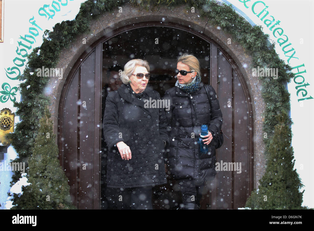 Queen Beatrix of The Netherlands and Princess Mabel are leaving the ...