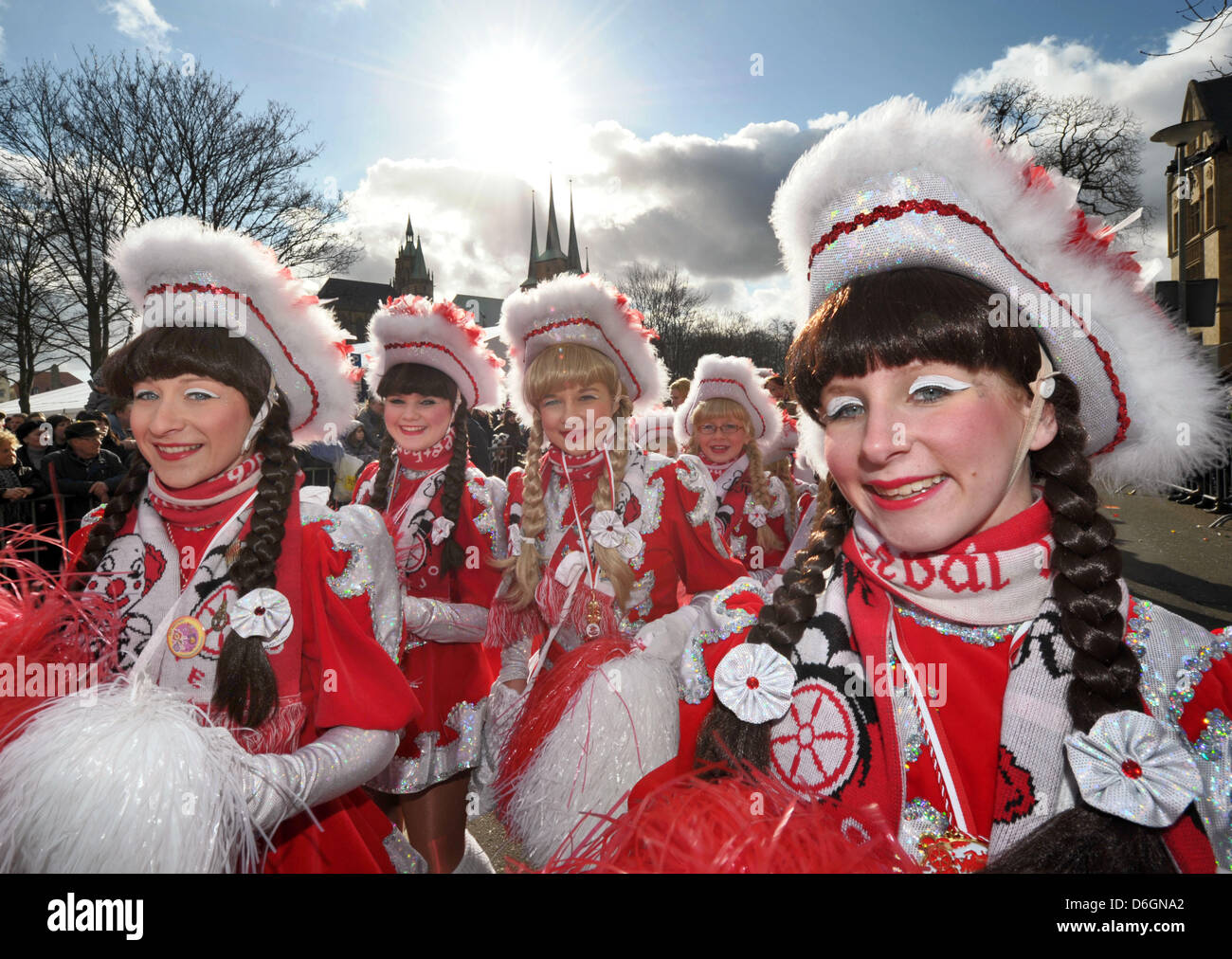 Carnivalists celebrate during Thuringia's largest carnival parade in ...