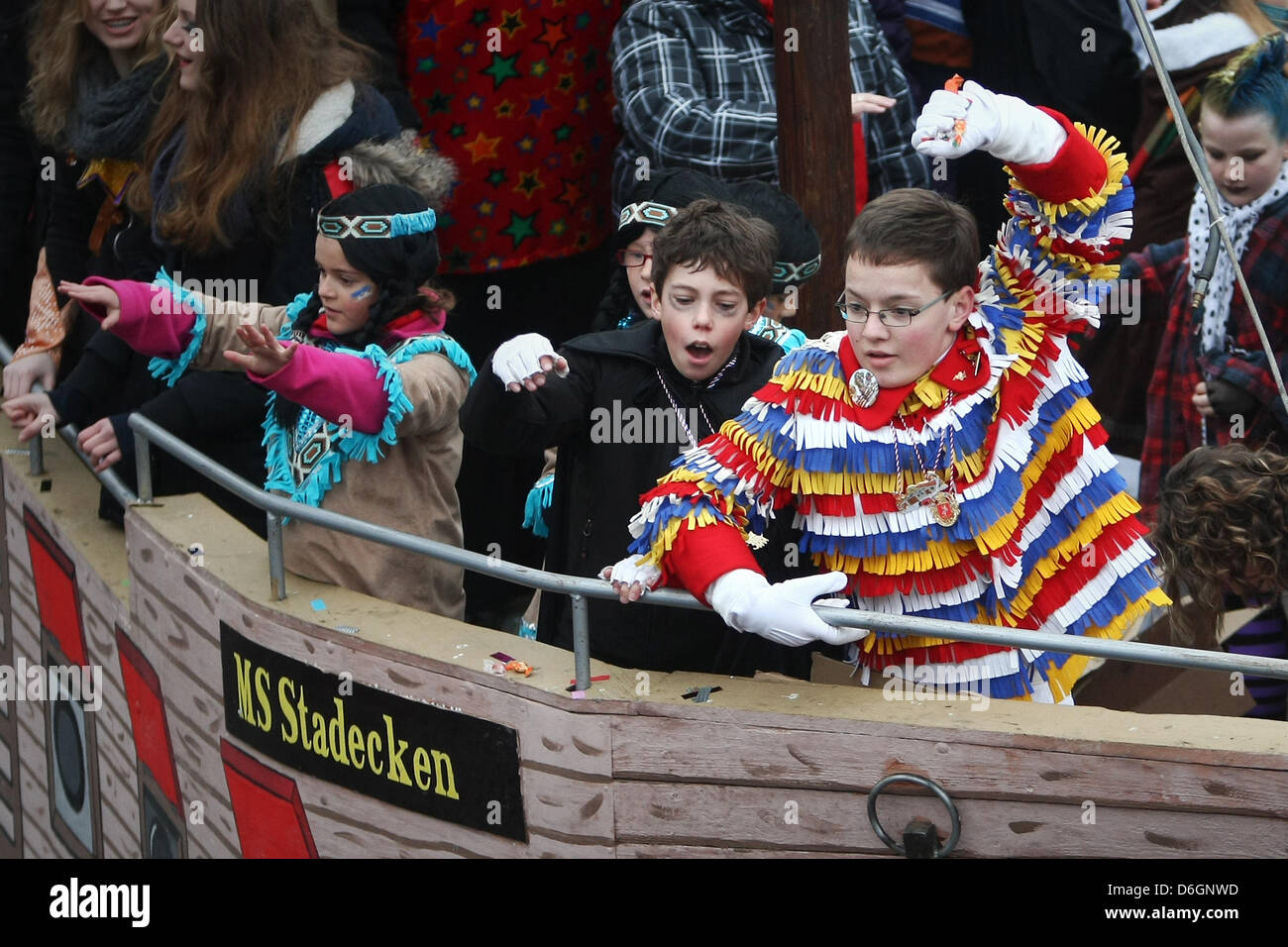 Children celebrate the kid's carnival in Mainz, Germany, 18 february ...