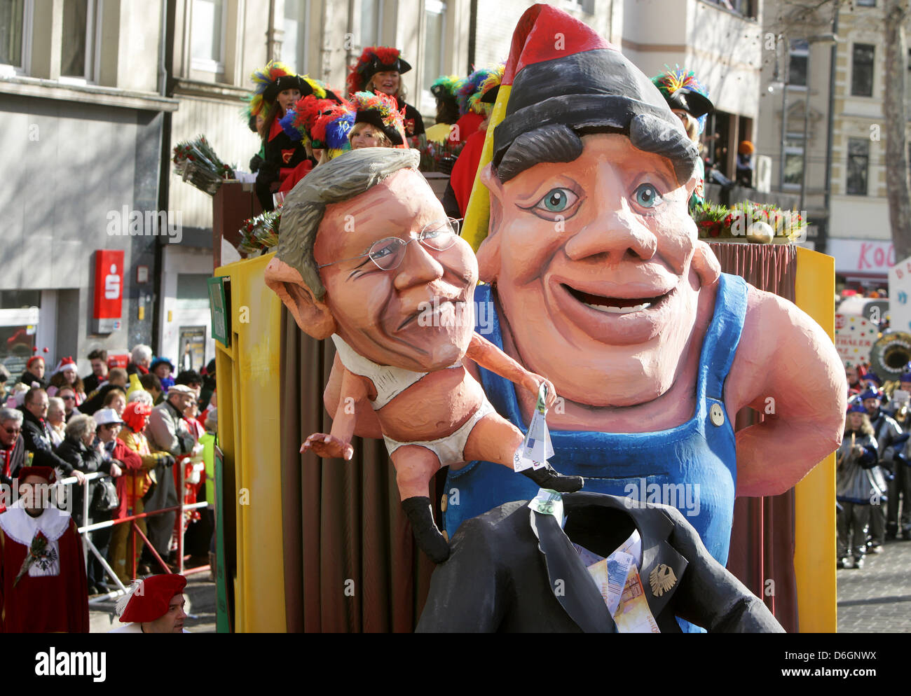 A carnival truck shows a caricature of the German Michel and former ...