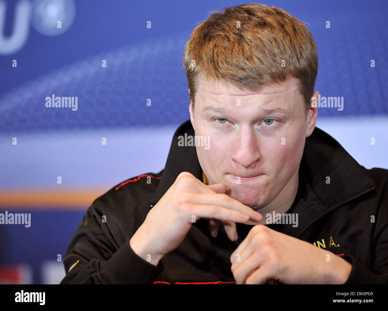 Russian heavyweight Alexander Povetkin poses during a public training ...