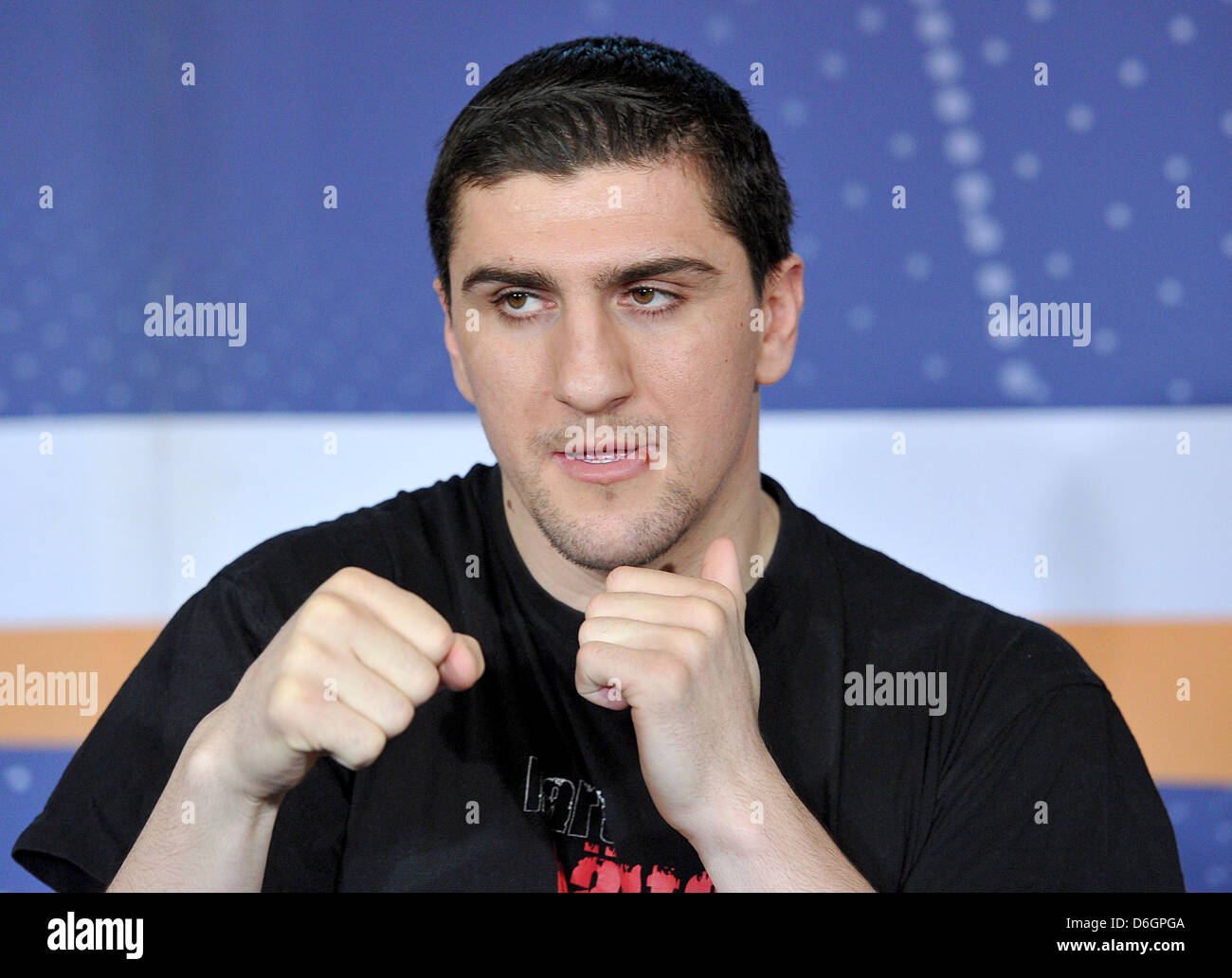 German heavyweight boxer Marco Huck poses during public training in ...