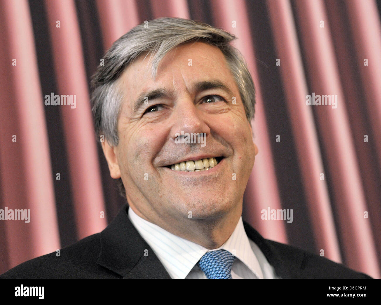 CEO of Deutsche Bank Josef Ackermann walks through the exhibition in ...