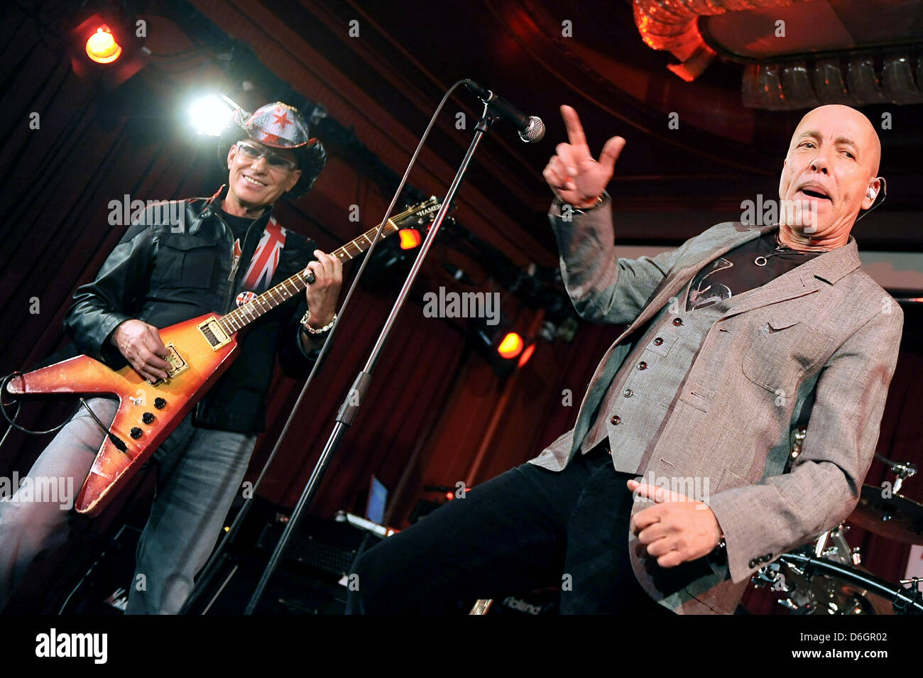 Guitarist Fritz Puppel (L) and singer Toni Krahl from the band City ...