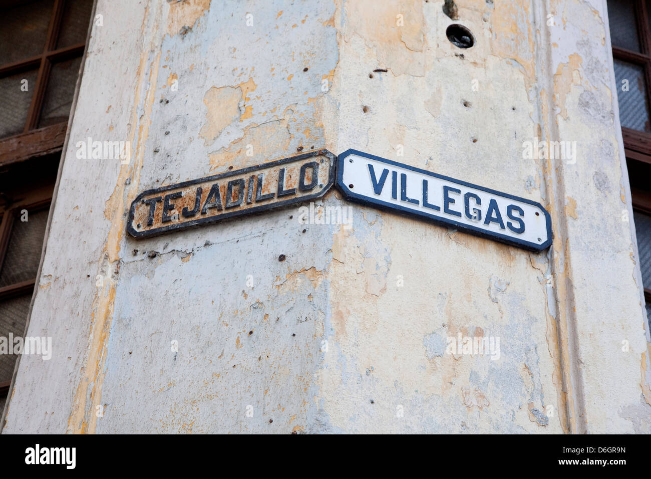 Street signs in Habana Vieja, Cuban city of Havana, La Habana, Cuba ...