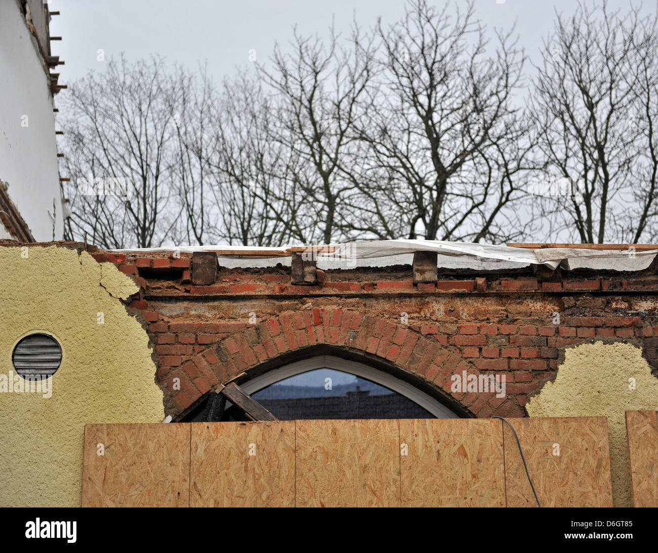 A view of the derelict house in which a neo-Nazi terrorist cell was ...