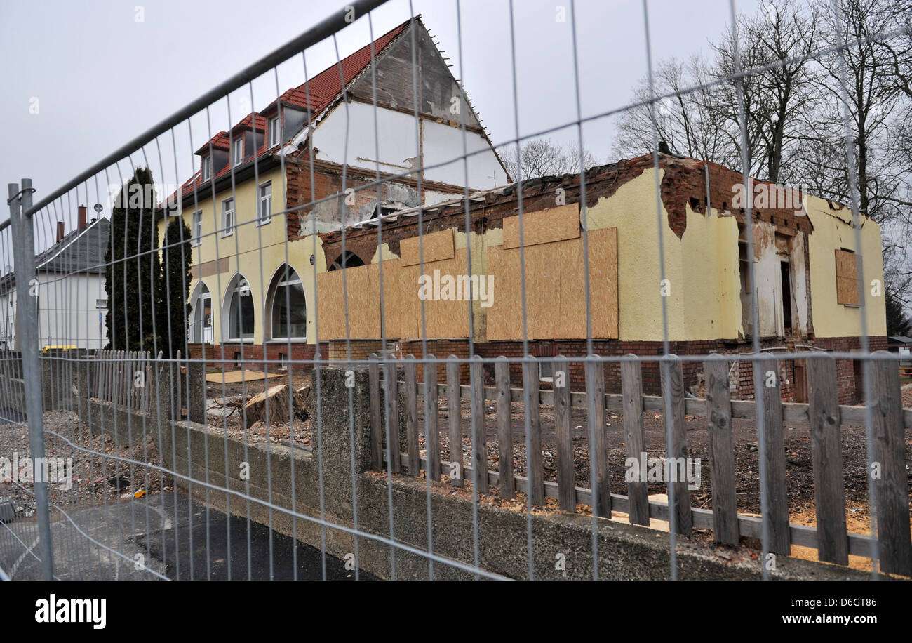 A view of the derelict house in which a neo-Nazi terrorist cell was ...
