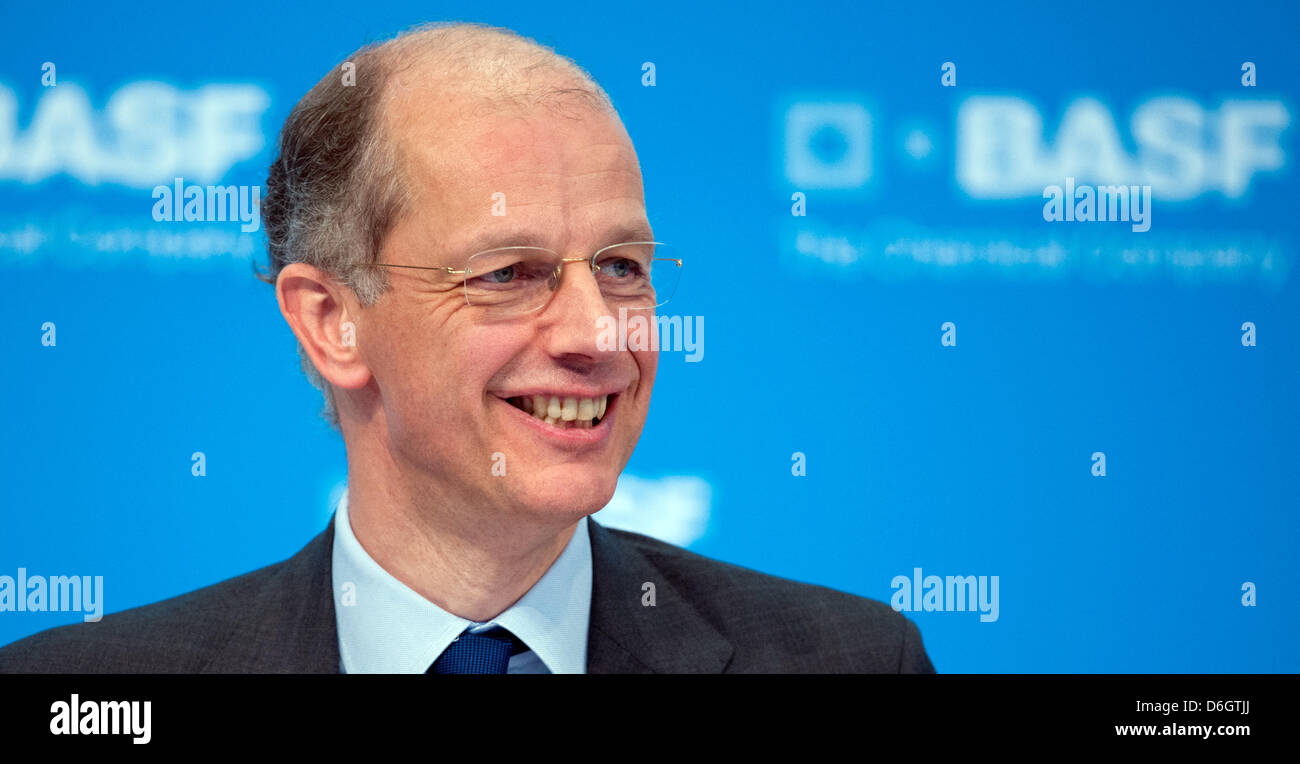 Chairman of the chemical company BASF, Kurt Bock, smiles during the ...