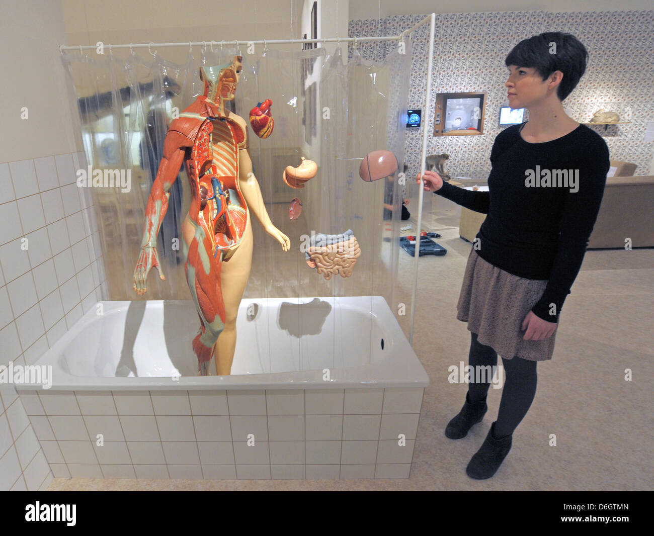 A female figure and her removable organs is presented during the new ...