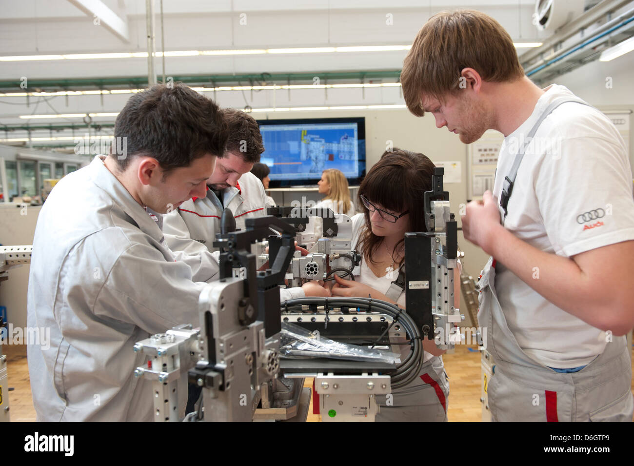 Ingolstadt, Germany, in the mechatronics training workshop at Audi AG ...