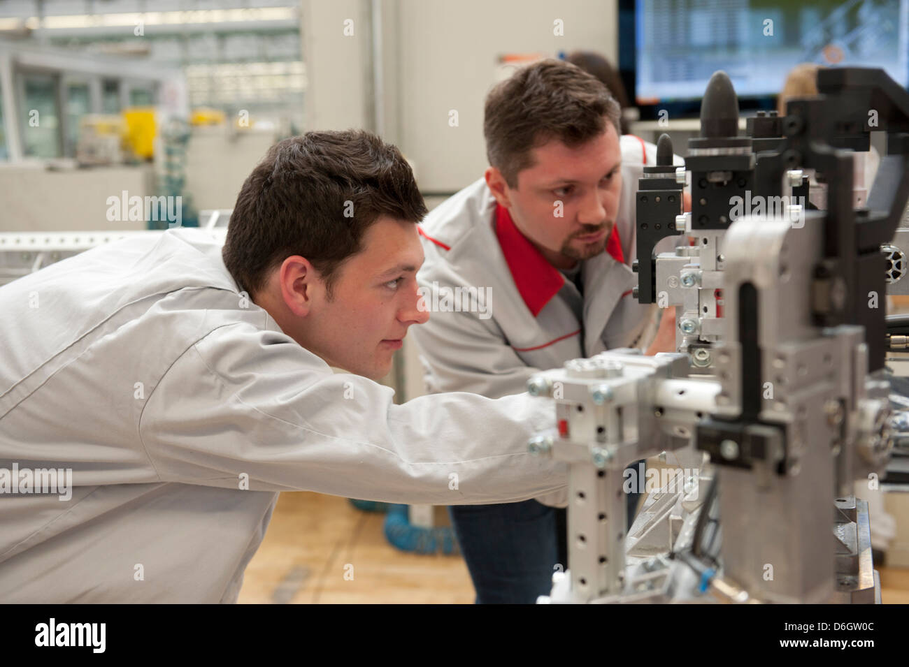 Ingolstadt, Germany, in the mechatronics training workshop at Audi AG ...