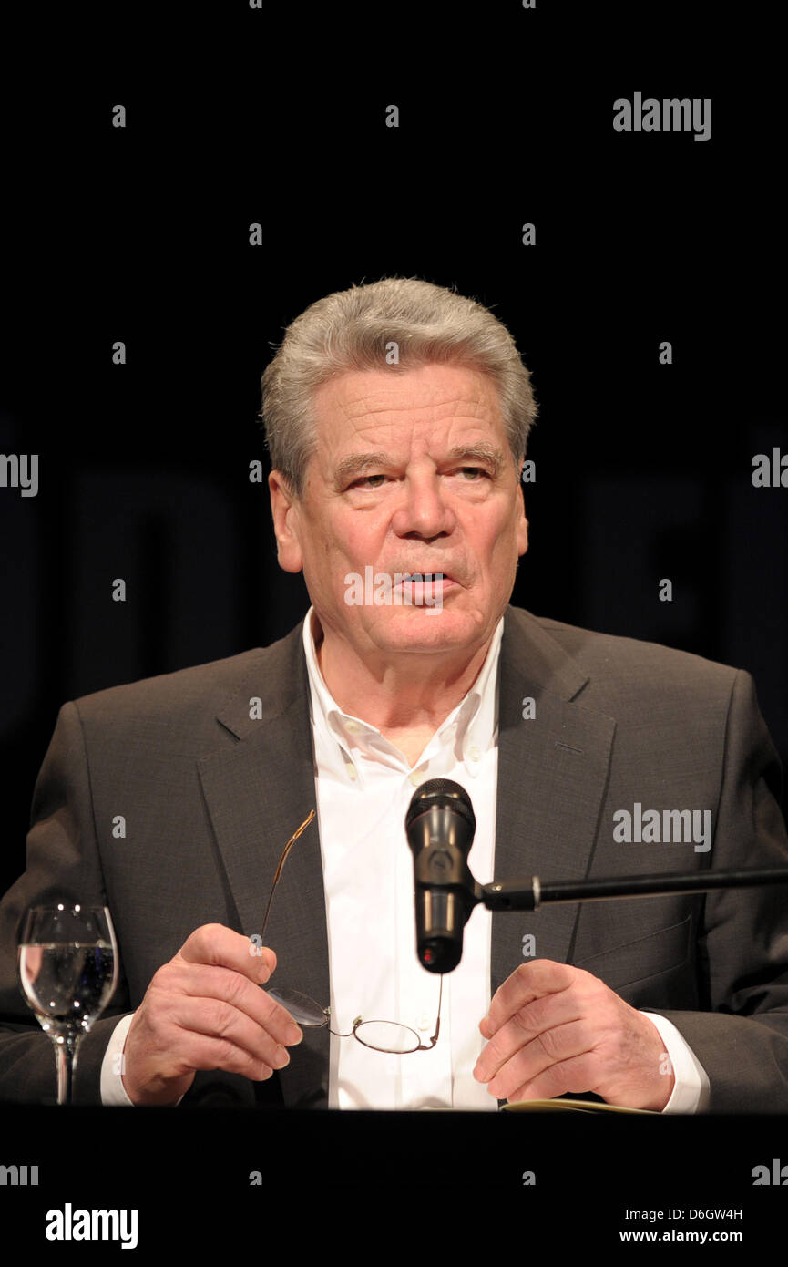 German President-elect Joachim Gauck smiles during a reading in the ...