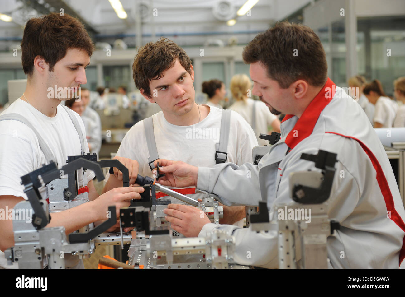 Ingolstadt, Germany, in the mechatronics training workshop at Audi AG ...