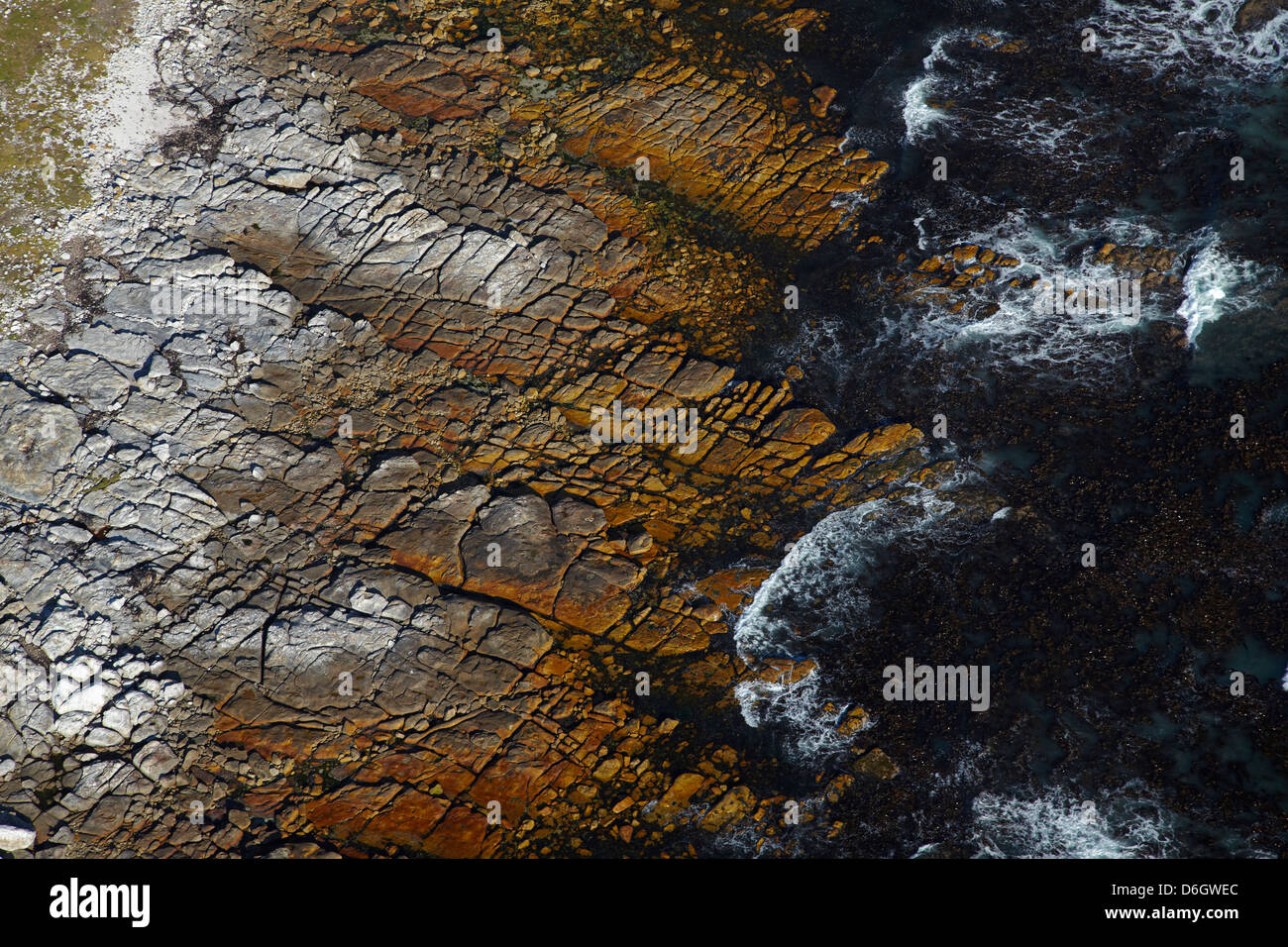 Rock formations on shoreline of Cape Peninsula near Cape of Good Hope ...