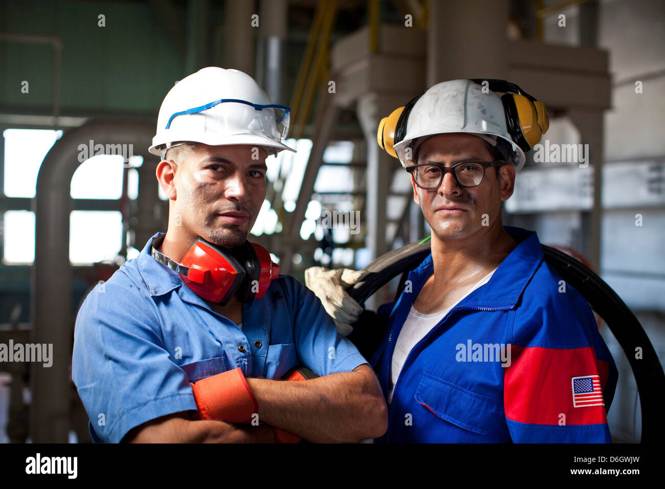 Industrial workers in plant Stock Photo - Alamy