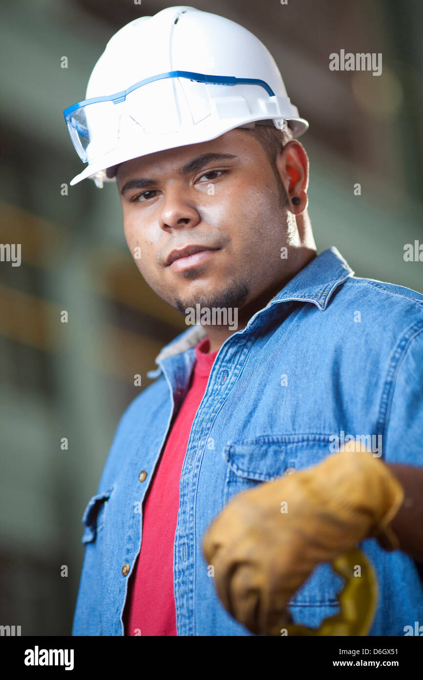 Industrial worker in plant Stock Photo - Alamy