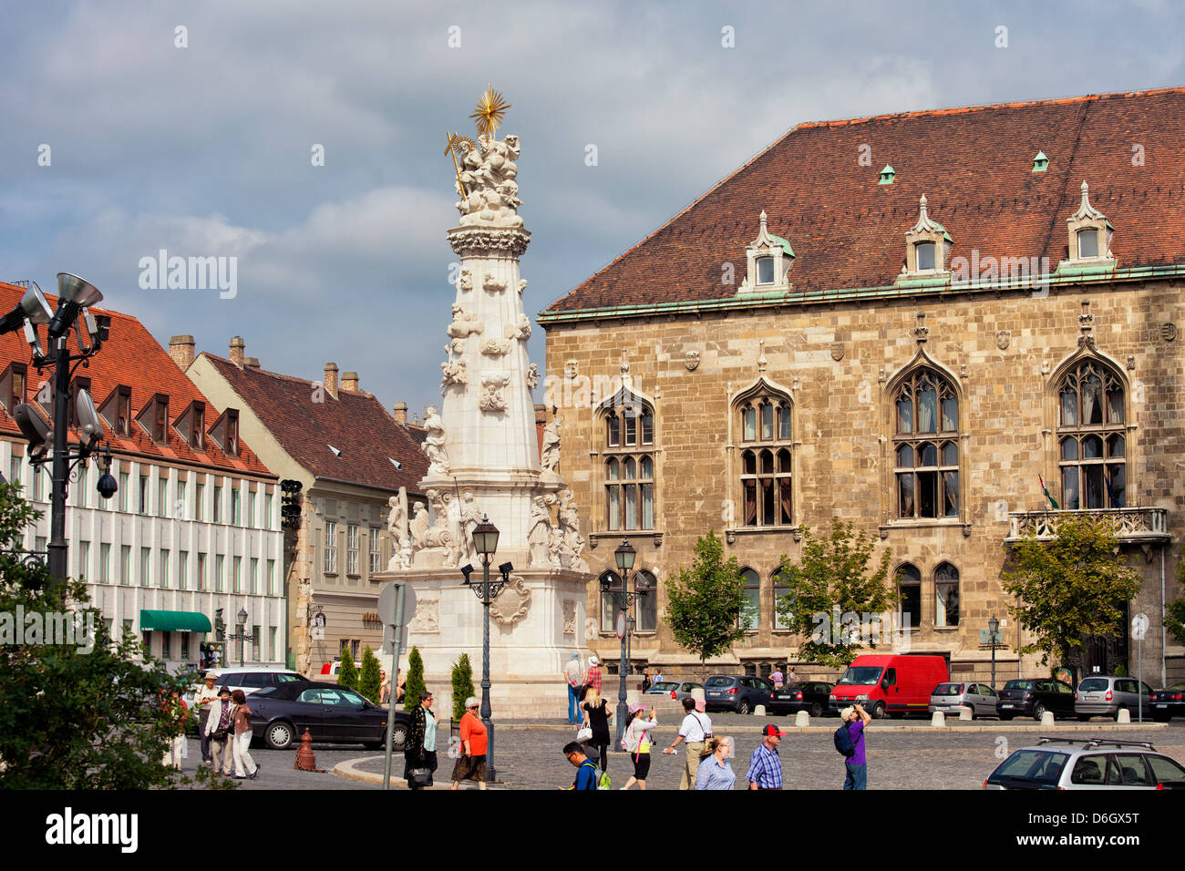 Baroque style Holy Trinity Column and The House of Hungarian Wines in ...