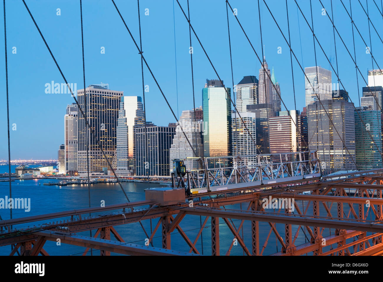 New York City bridge and skyline Stock Photo - Alamy