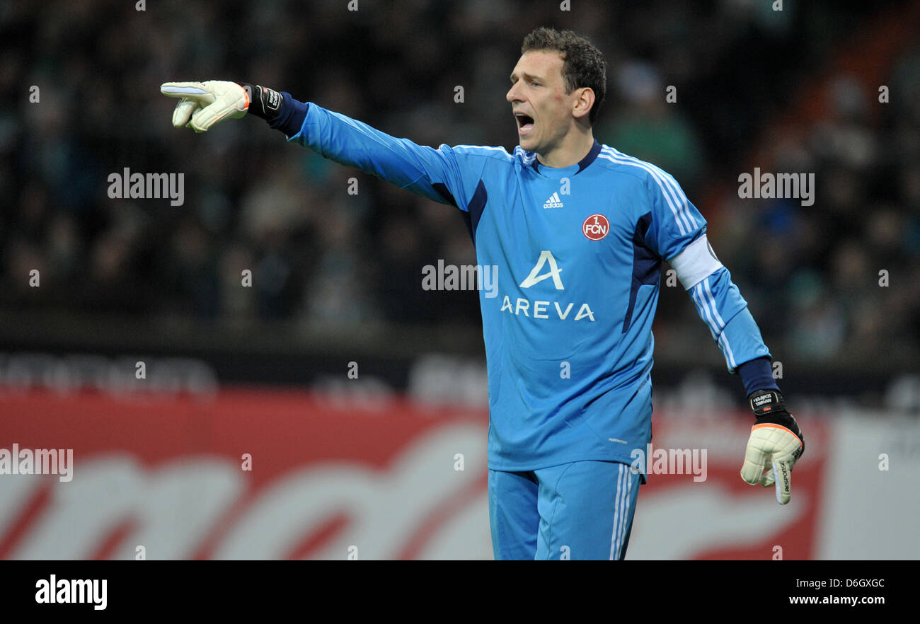 Nuremberg's goalkeeper Raphael Schaefer is pictured during the German ...