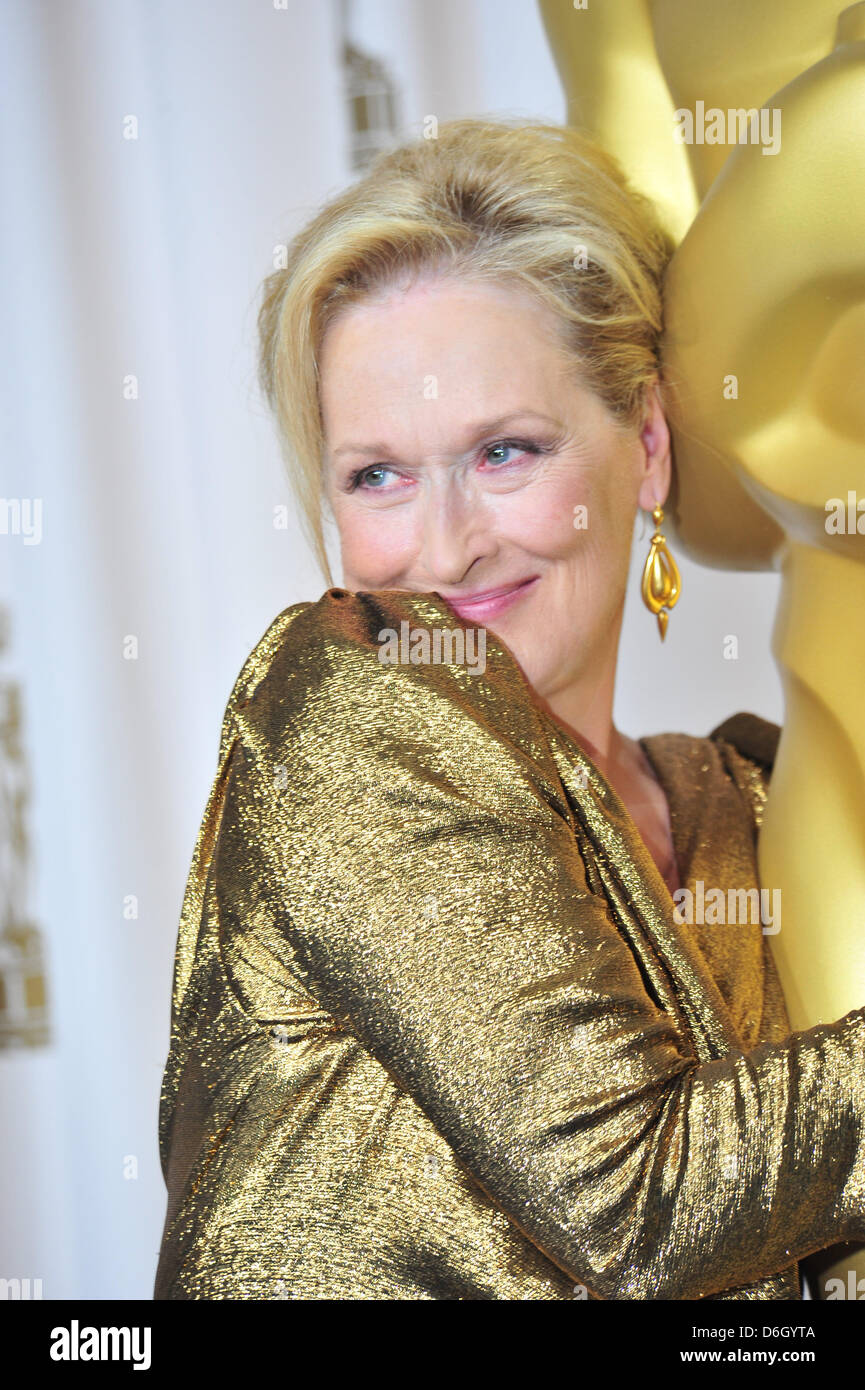 Best lead actress winner Meryl Streep poses in the photo press room of ...