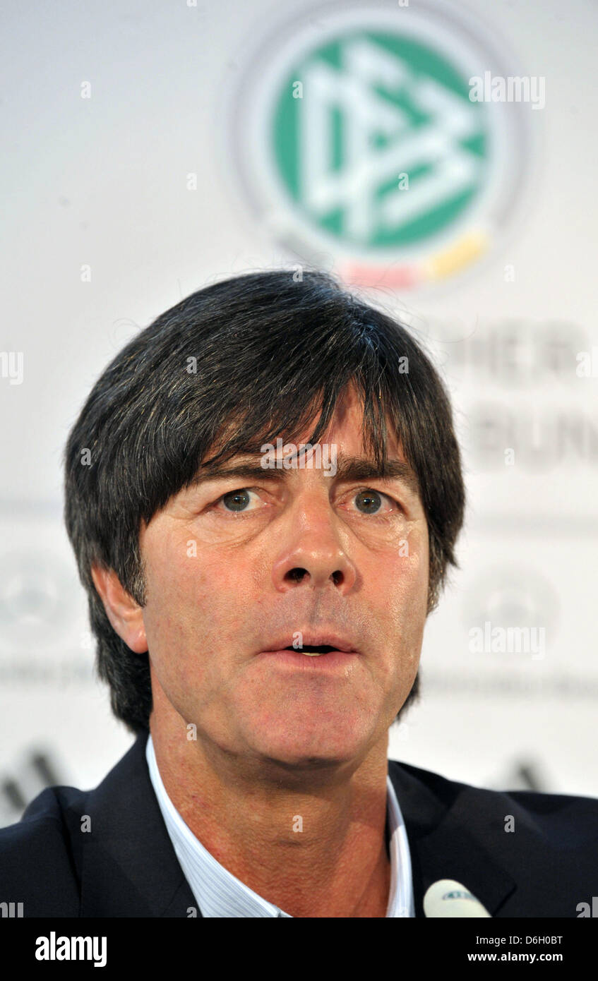 German national coach Joachim Loew attends a press conference at the ...