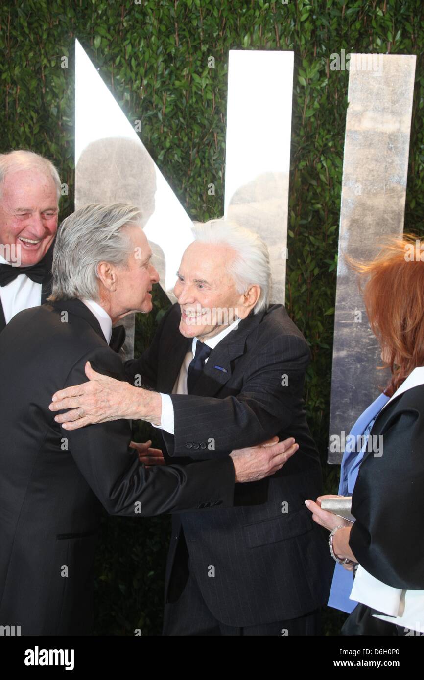 Actor Michael Douglas and his father Kirk Douglas attend the 2012 ...
