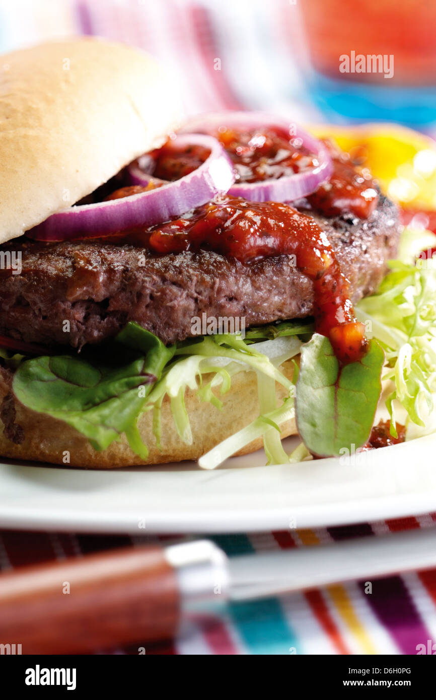 Beefburger bap hi-res stock photography and images - Alamy