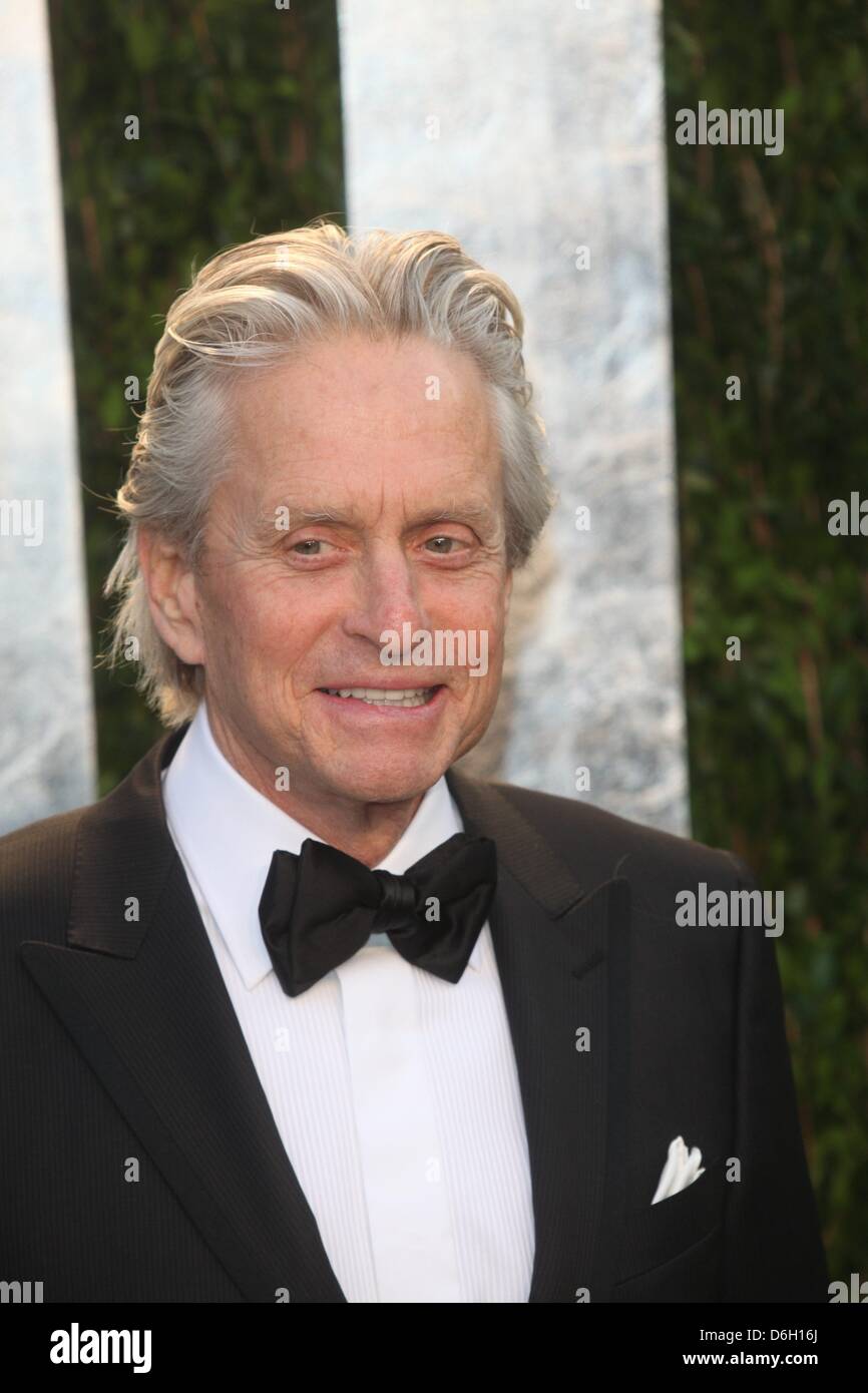 US actor Michael Douglas attends the 2012 Vanity Fair Oscar Party at ...