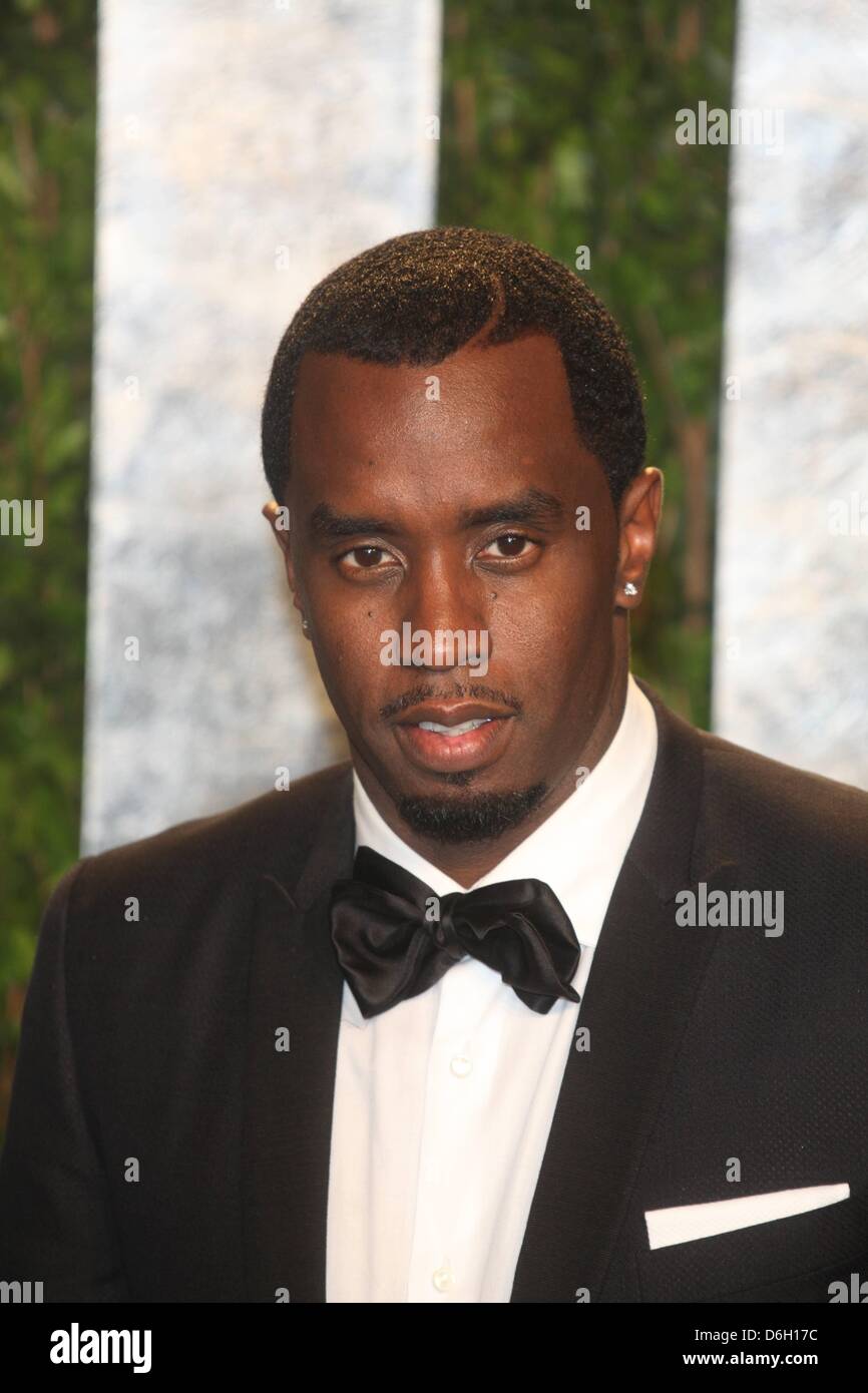US rapper Sean Combs attends the 2012 Vanity Fair Oscar Party at Sunset ...