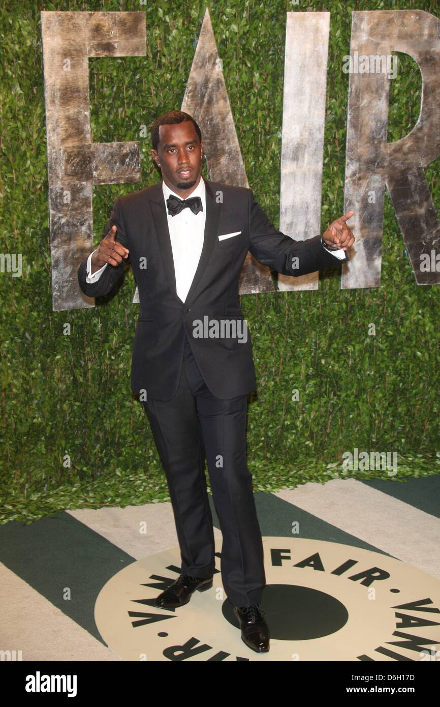 US rapper Sean Combs attends the 2012 Vanity Fair Oscar Party at Sunset ...