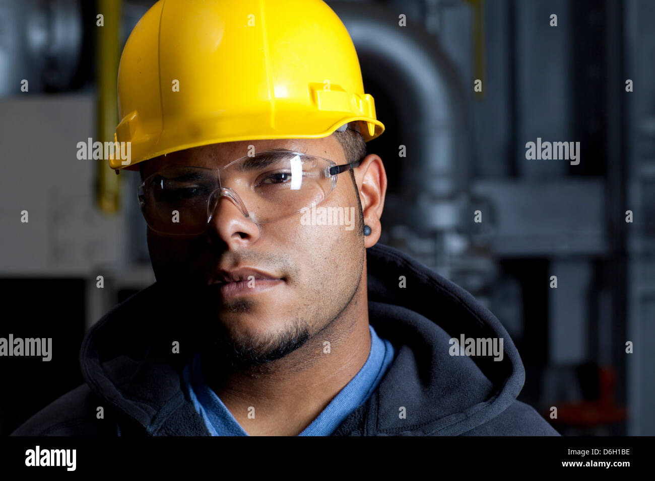 Industrial worker in plant Stock Photo - Alamy