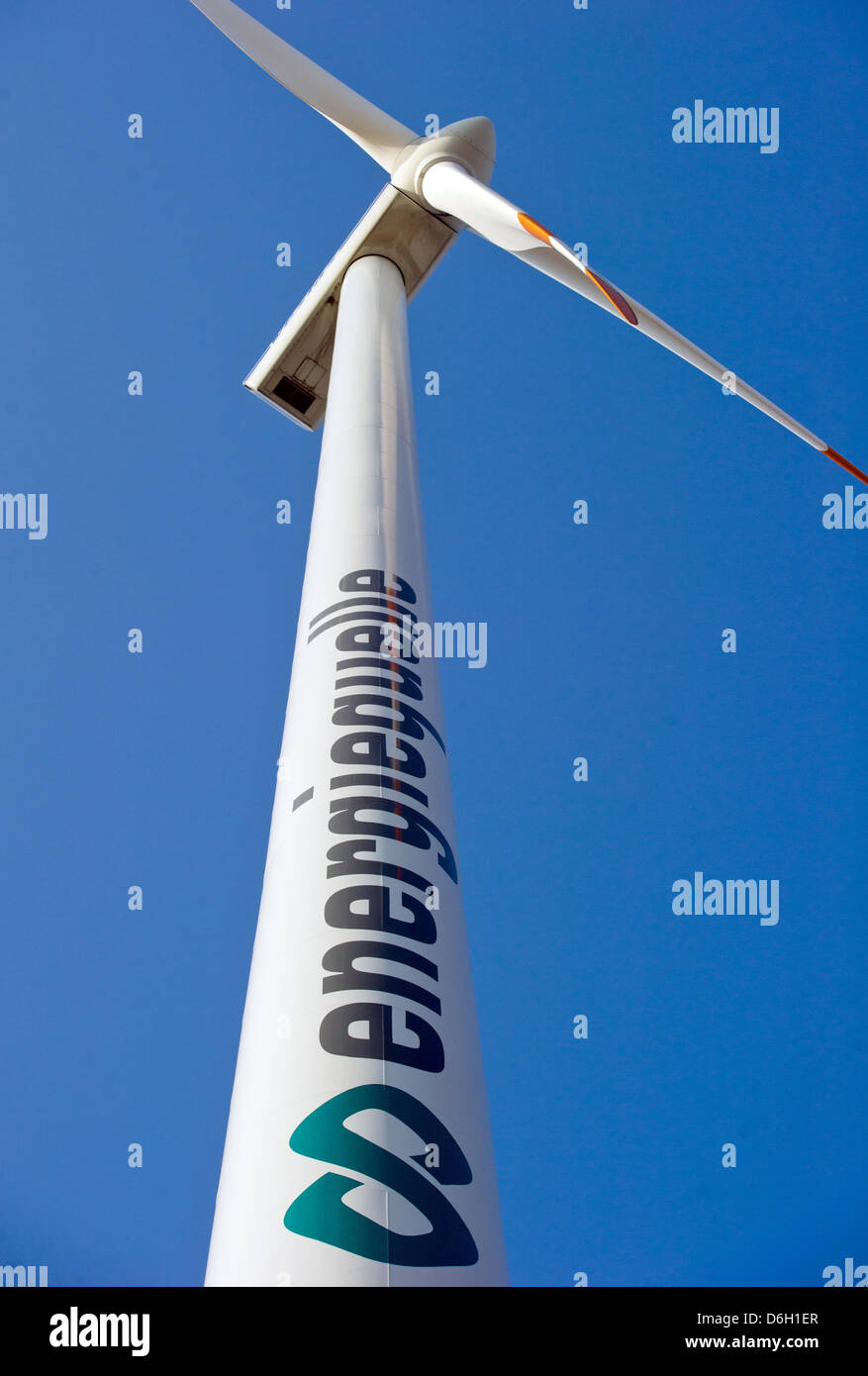 A wind turbine designed with the lettering 'infinite source of energy ...
