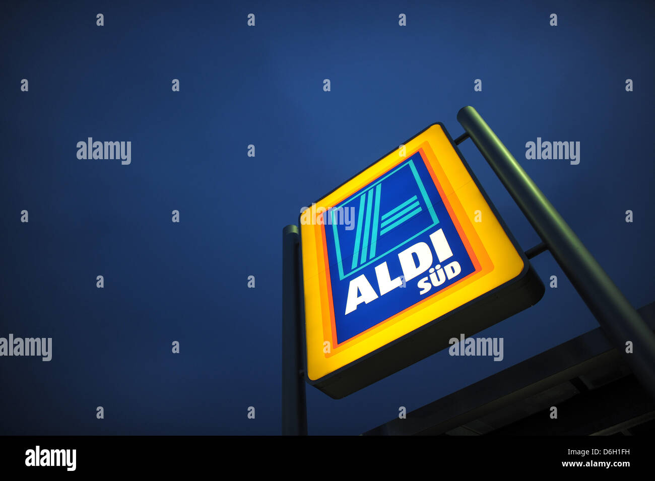 A sign of the discount supermarket chain Aldi is pictured in Cologne ...