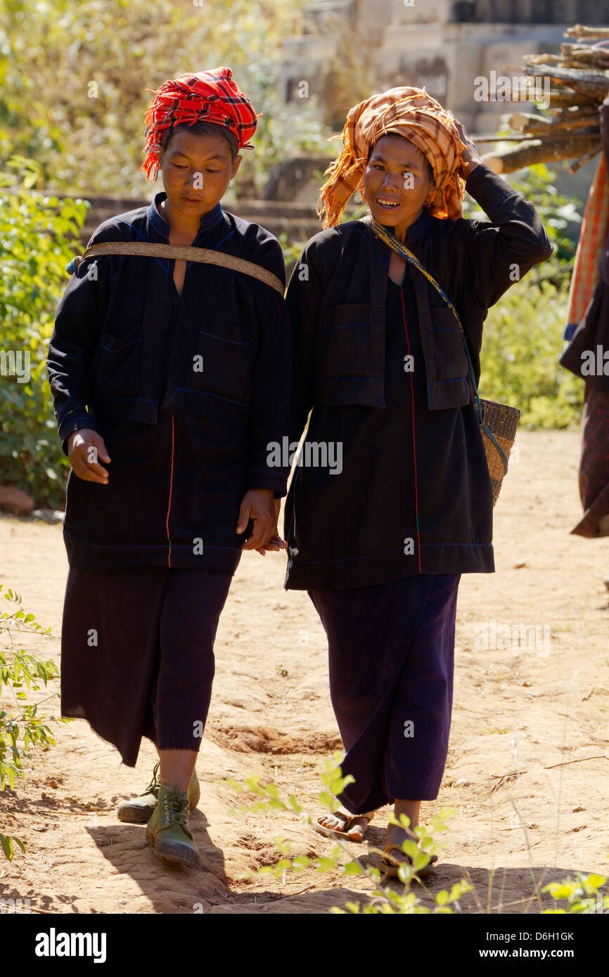 Two tribal women at the abandoned Inn Thein Pagoda Complex in Myanmar 1 ...