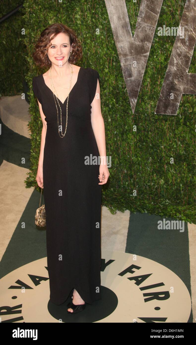 British-born actress Emily Mortimer attends the 2012 Vanity Fair Oscar ...